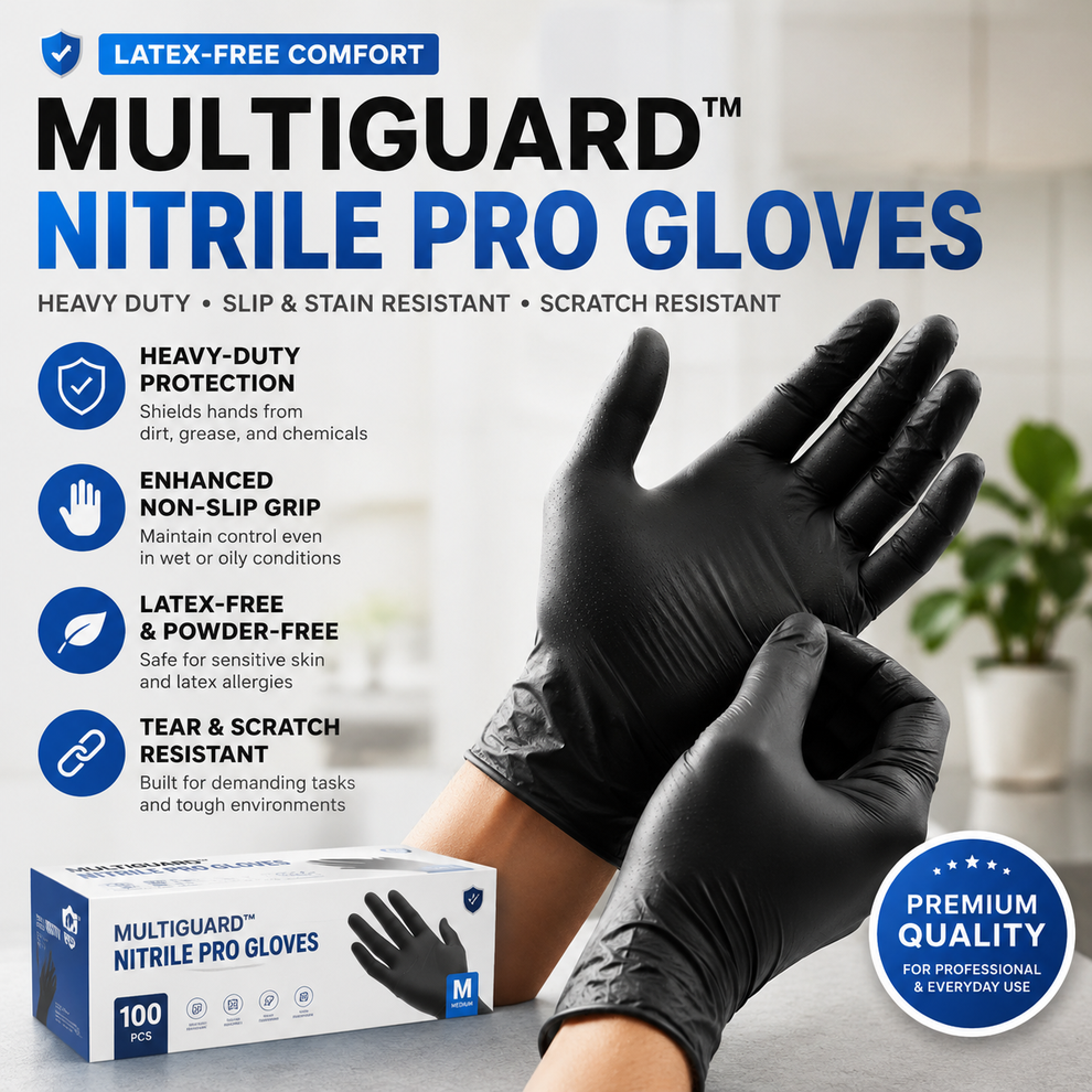 Nitrile Pro Gloves – Heavy-Duty, Latex-Free, Textured Grip 🧤🛡️ – Txtro